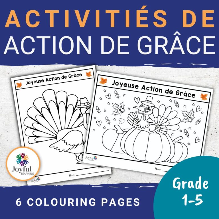 L'ACTION DE GRÂCE | Colouring Pages - Joyful Learning Canada